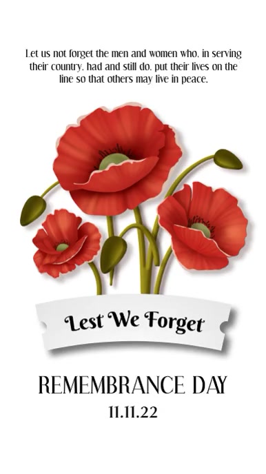 Remembrance Day Template | PosterMyWall