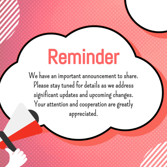 Reminder Template | PosterMyWall