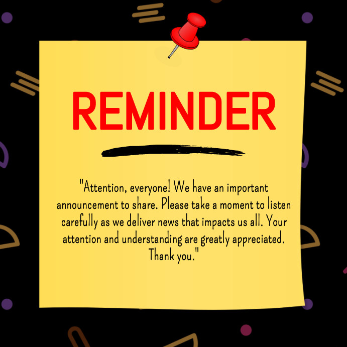 Copy of Reminder | PosterMyWall