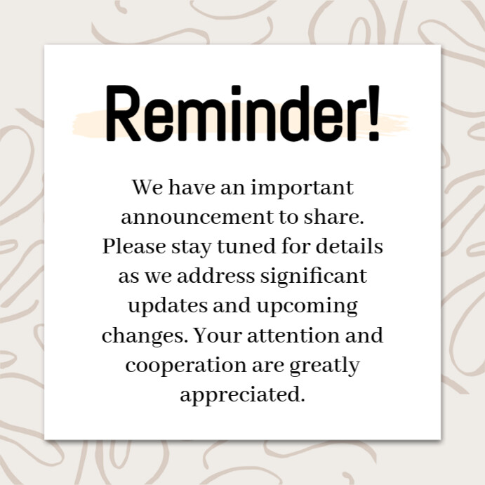 Copy of Reminder | PosterMyWall