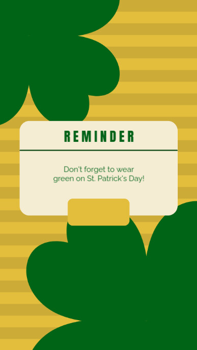 Reminder St. Patrick's Day Template | PosterMyWall