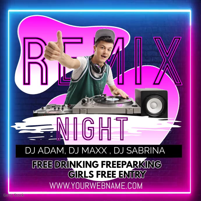 Remix night club party flyer template | PosterMyWall