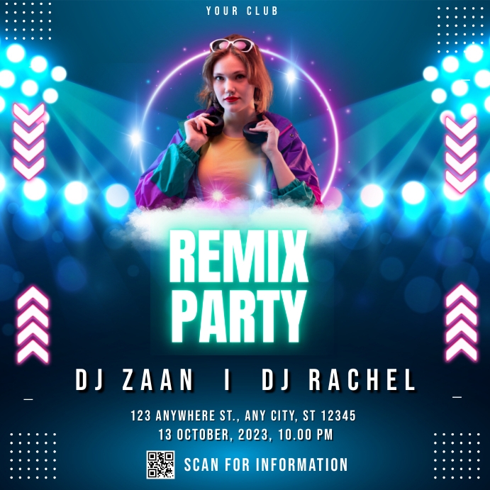 Remix Party Invitational Flyer Template | PosterMyWall