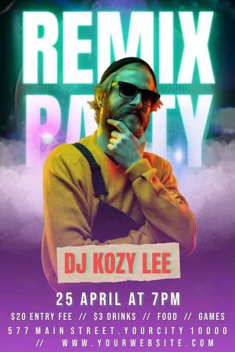 Plantilla de Remix Party Invitational Flyer Template | PosterMyWall