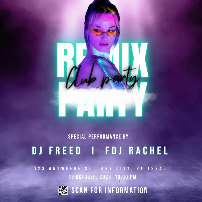 Remix Party Invitational Flyer Template | PosterMyWall