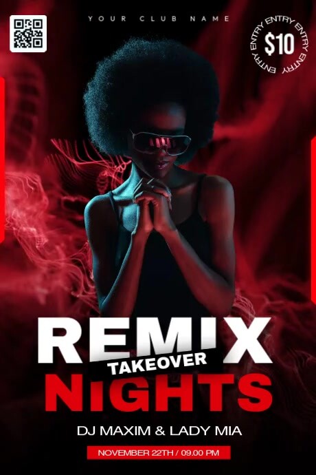 Remix Takeover Night Template | PosterMyWall
