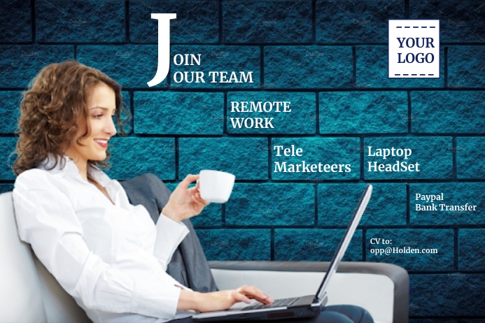 Remote Work Join Our Team Template | PosterMyWall