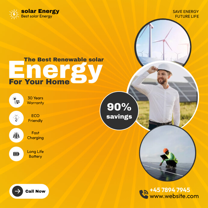Renewable and clean solar ad Template | PosterMyWall