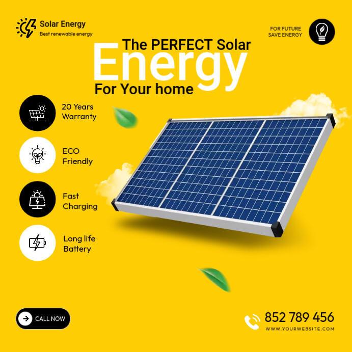 Renewable and clean solar energy Template | PosterMyWall