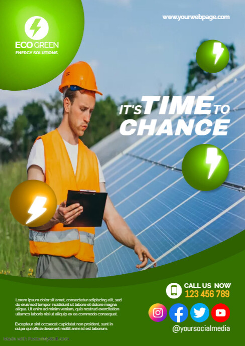 Renewable and sustainable energy vertical fly Template | PosterMyWall