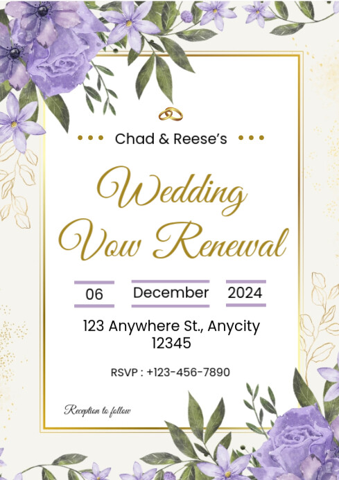Plantilla de Renewing Vows Invitation | PosterMyWall