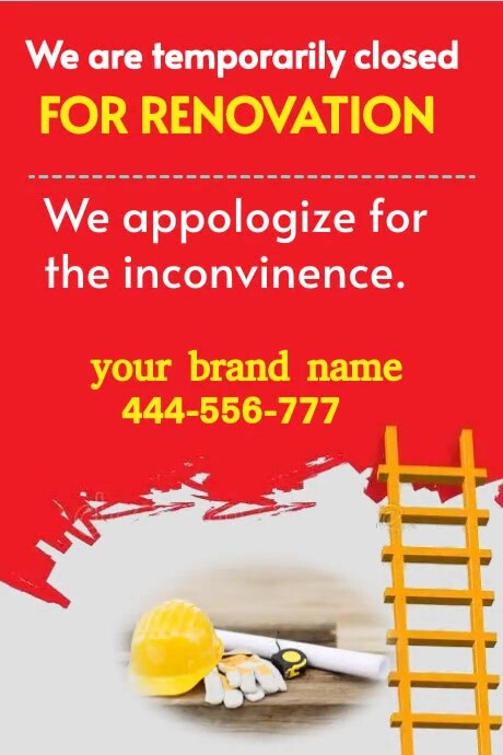 renovation, appologize,Re branding,closed Template | PosterMyWall