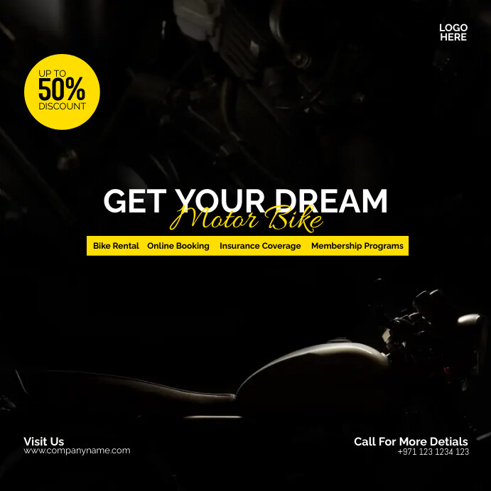 rent a bike Template | PosterMyWall