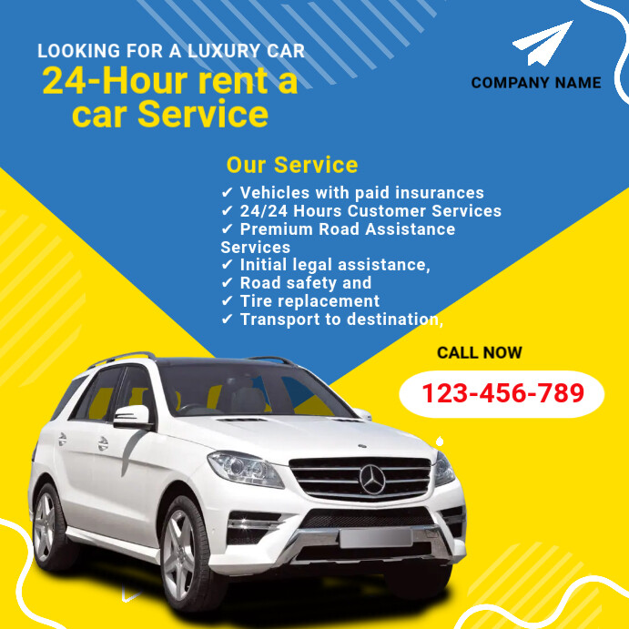 rent a car advertisement instagram post Template | PosterMyWall