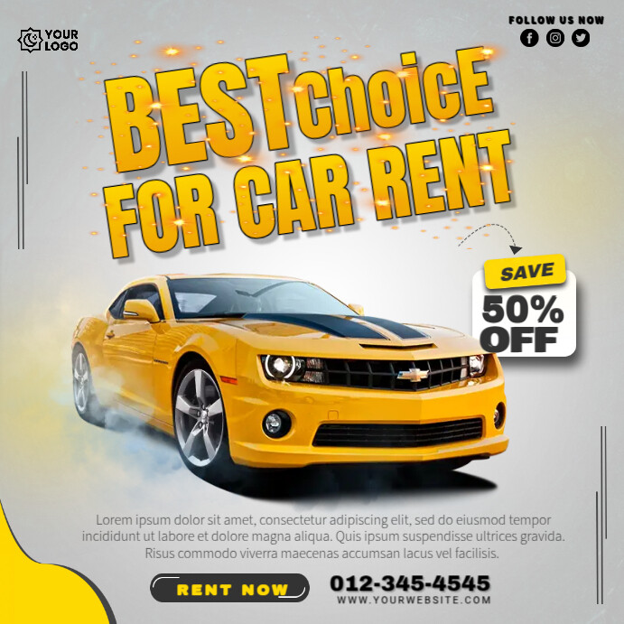 Modèle Rent A Car Ads | PosterMyWall