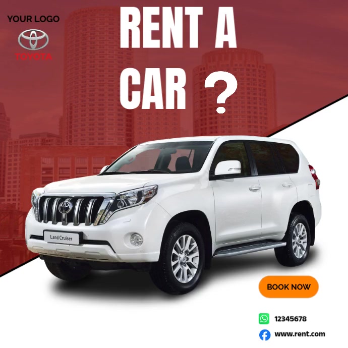 RENT A CAR Template | PosterMyWall