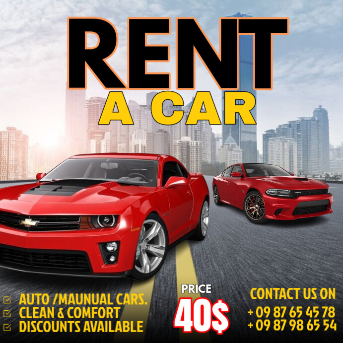 rent a car Template | PosterMyWall