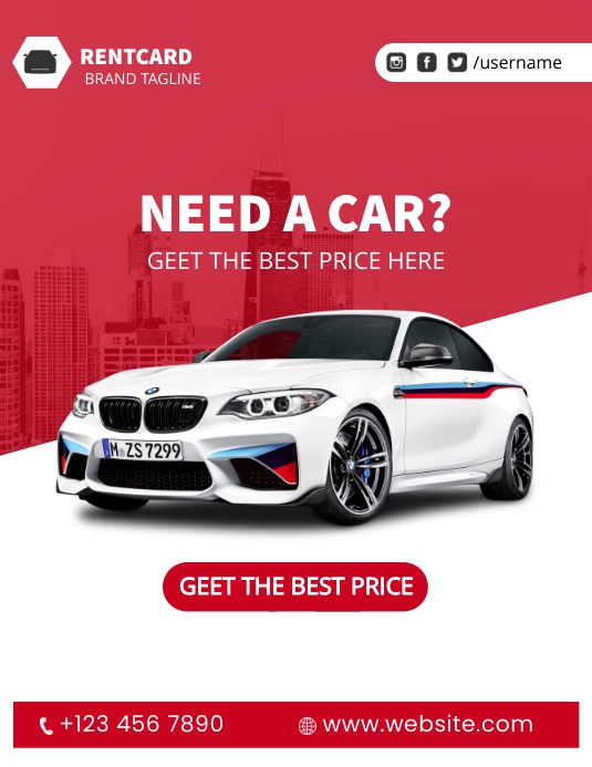 Menyewa brosur Mobil Selebaran Templat | PosterMyWall