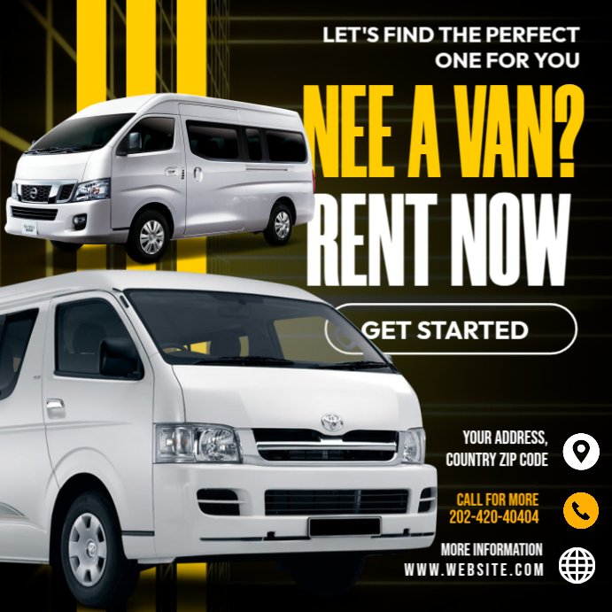 Rent a Van Now Template | PosterMyWall