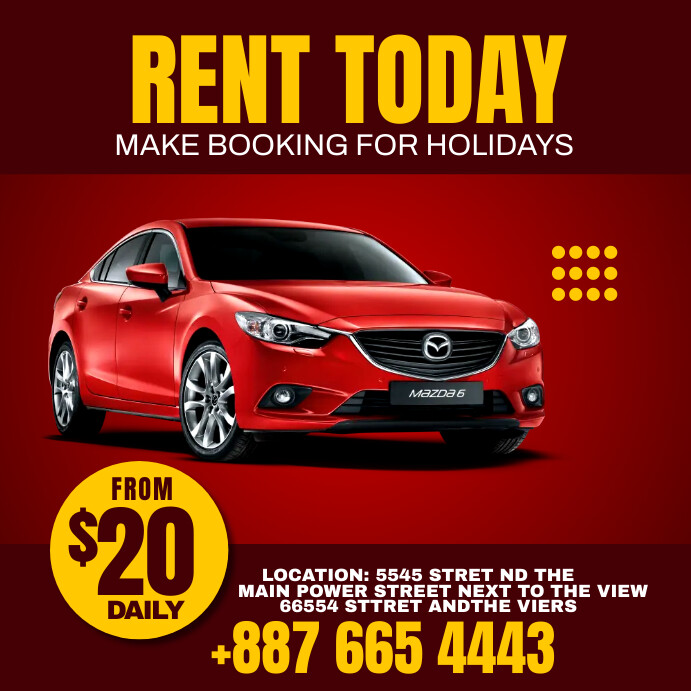 Rent car Template | PosterMyWall