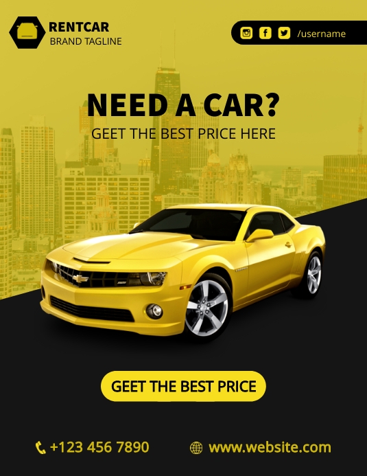 Rent Car Flyer Template | PosterMyWall