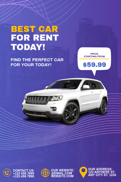 Rent Car Poster Template | PosterMyWall