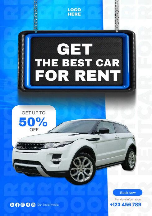 Rent Car Service Poster Flyer Template | PosterMyWall