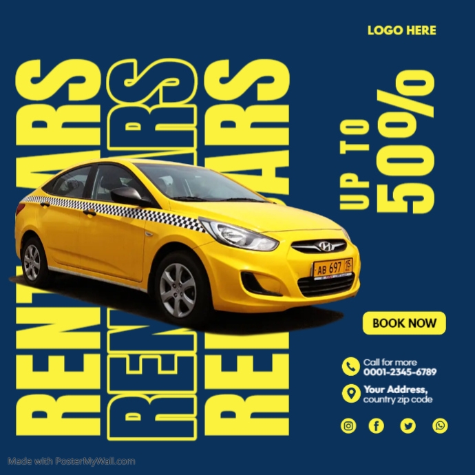 Rent Cars Deals Template | PosterMyWall