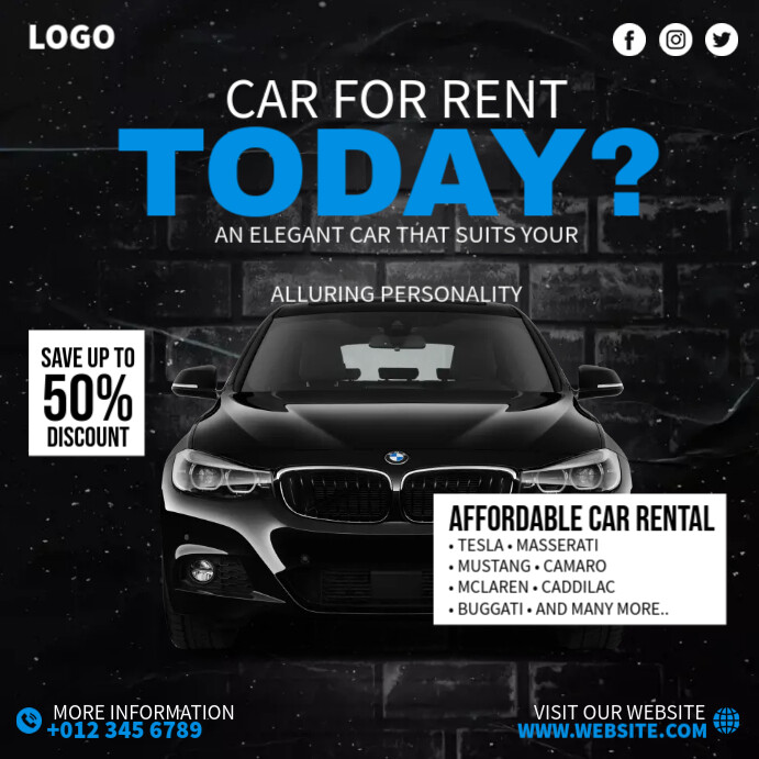 Rental Car Best Offer Template | PosterMyWall