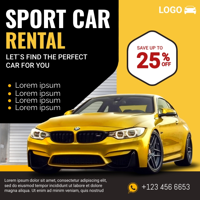 Rental Car Design Template | PosterMyWall