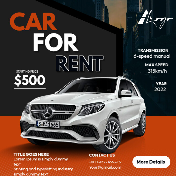 Rental Cars Template | PosterMyWall