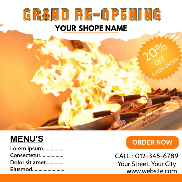REOPEN RESTAURANT Template | PosterMyWall