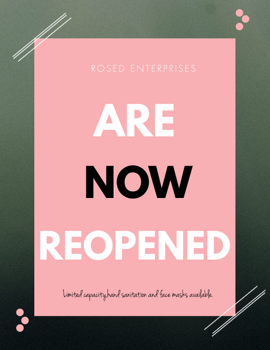 REOPENING OF BUSINESS ENTITY Template | PosterMyWall
