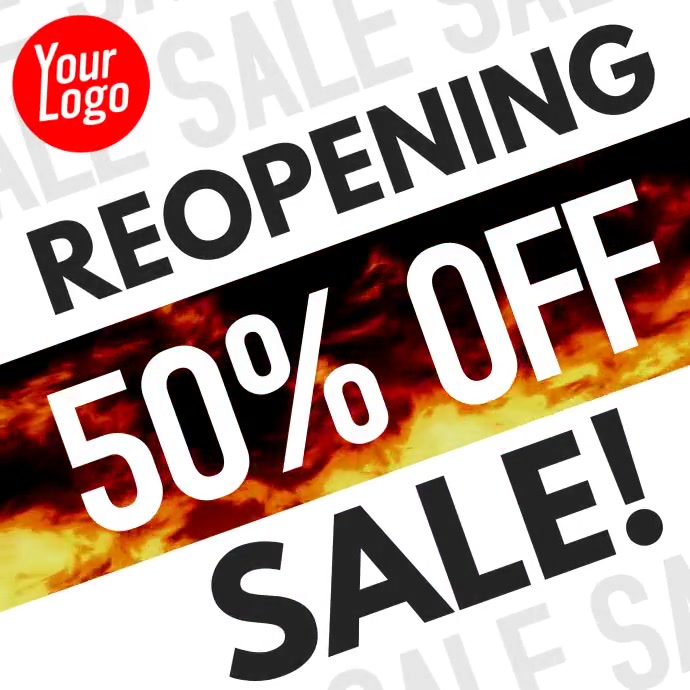 Reopening sale 50% off instagram video ad Template | PosterMyWall