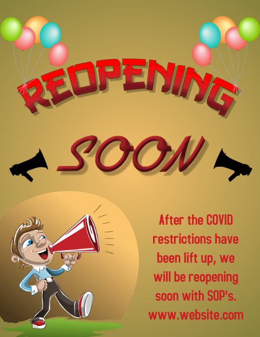 Reopening Soon Template | PosterMyWall