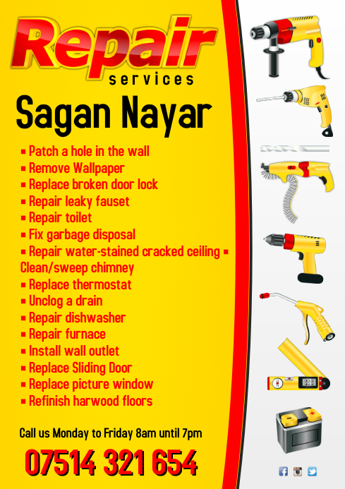 Repair Services Business Flyer Template | PosterMyWall