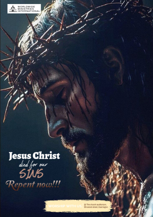 Repentance campaign Easter flyer template | PosterMyWall