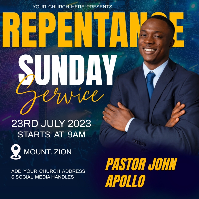repentance sunday service Template | PosterMyWall