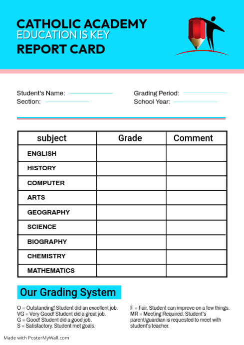 REPORT CARD Template | PosterMyWall