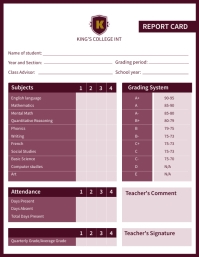 Report card Template | PosterMyWall