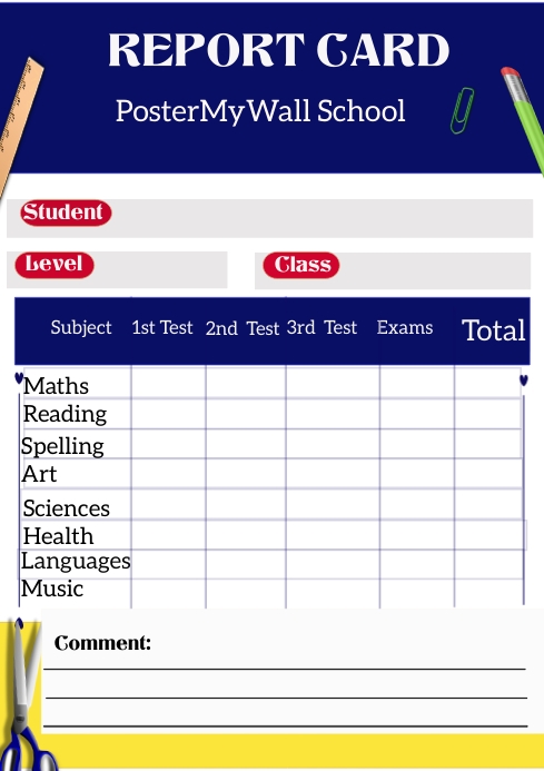 REPORT CARD TEMPLATE | PosterMyWall