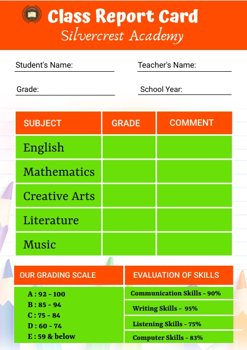 report card template free | PosterMyWall