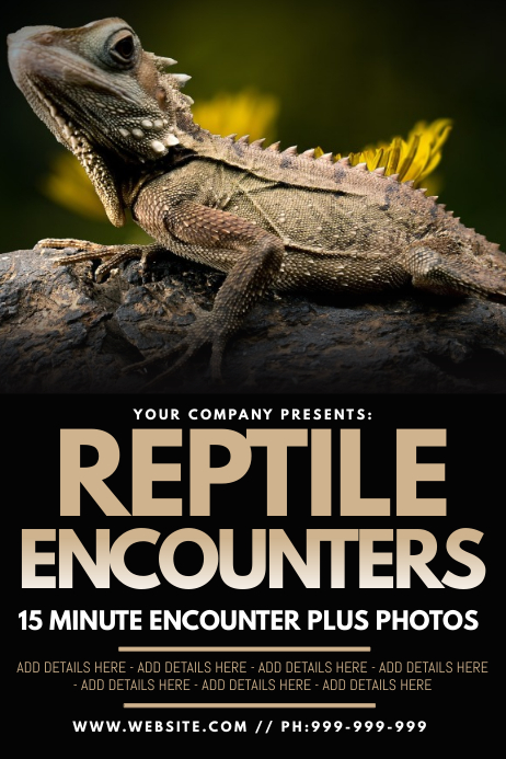 Plantilla de Póster de Encuentros con Reptiles | PosterMyWall