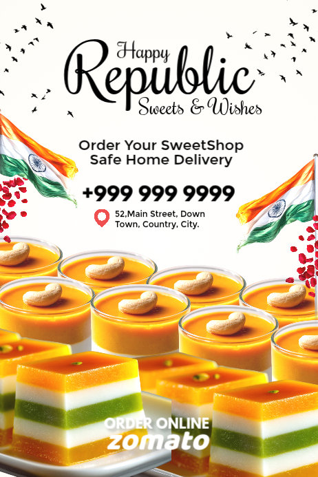 Republic Day Sweets 2026 Poster Template | PosterMyWall