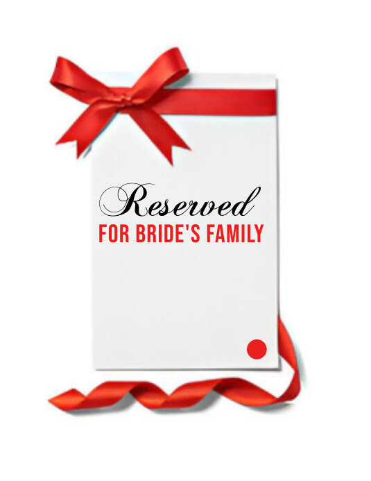Reserved for brides family post card Templat | PosterMyWall
