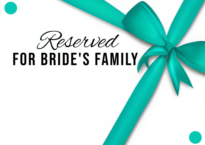 Plantilla de Reserved for brides family postcard | PosterMyWall