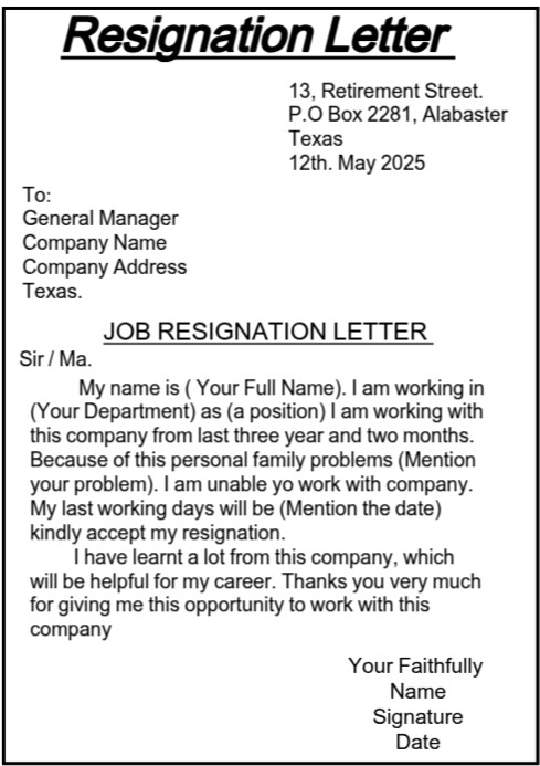 Plantilla de Resignation letter design template | PosterMyWall