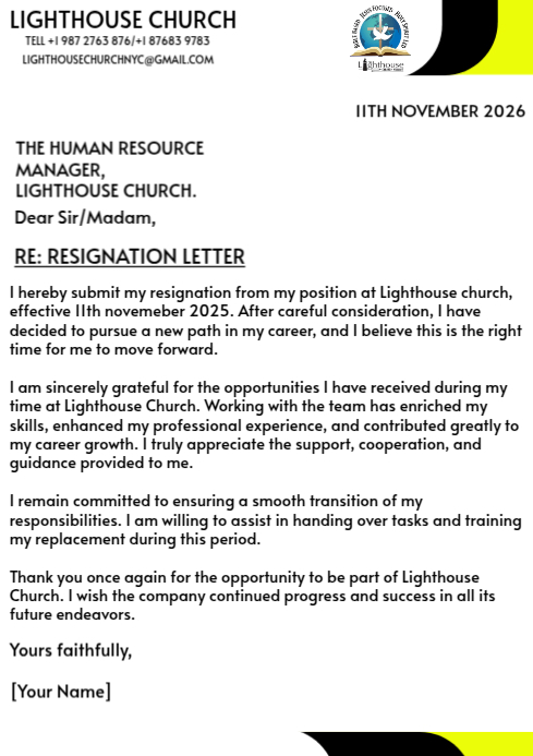 Copy of resignation letter | PosterMyWall