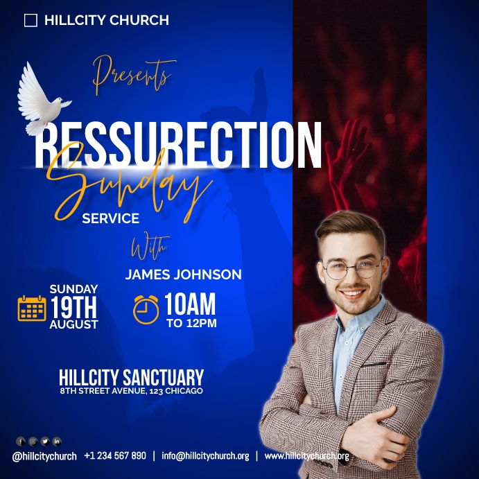 ressurection sunday service Template | PosterMyWall