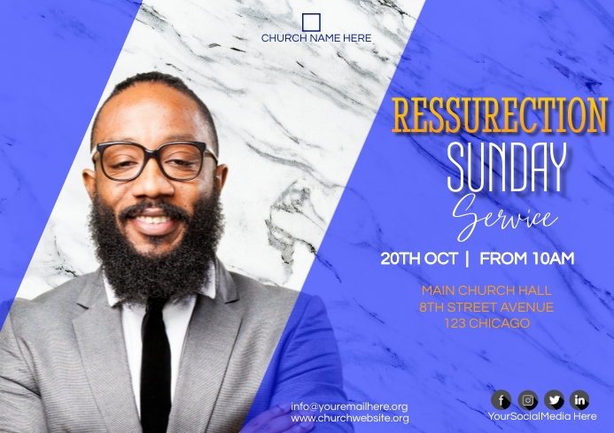 ressurection sunday service Template | PosterMyWall